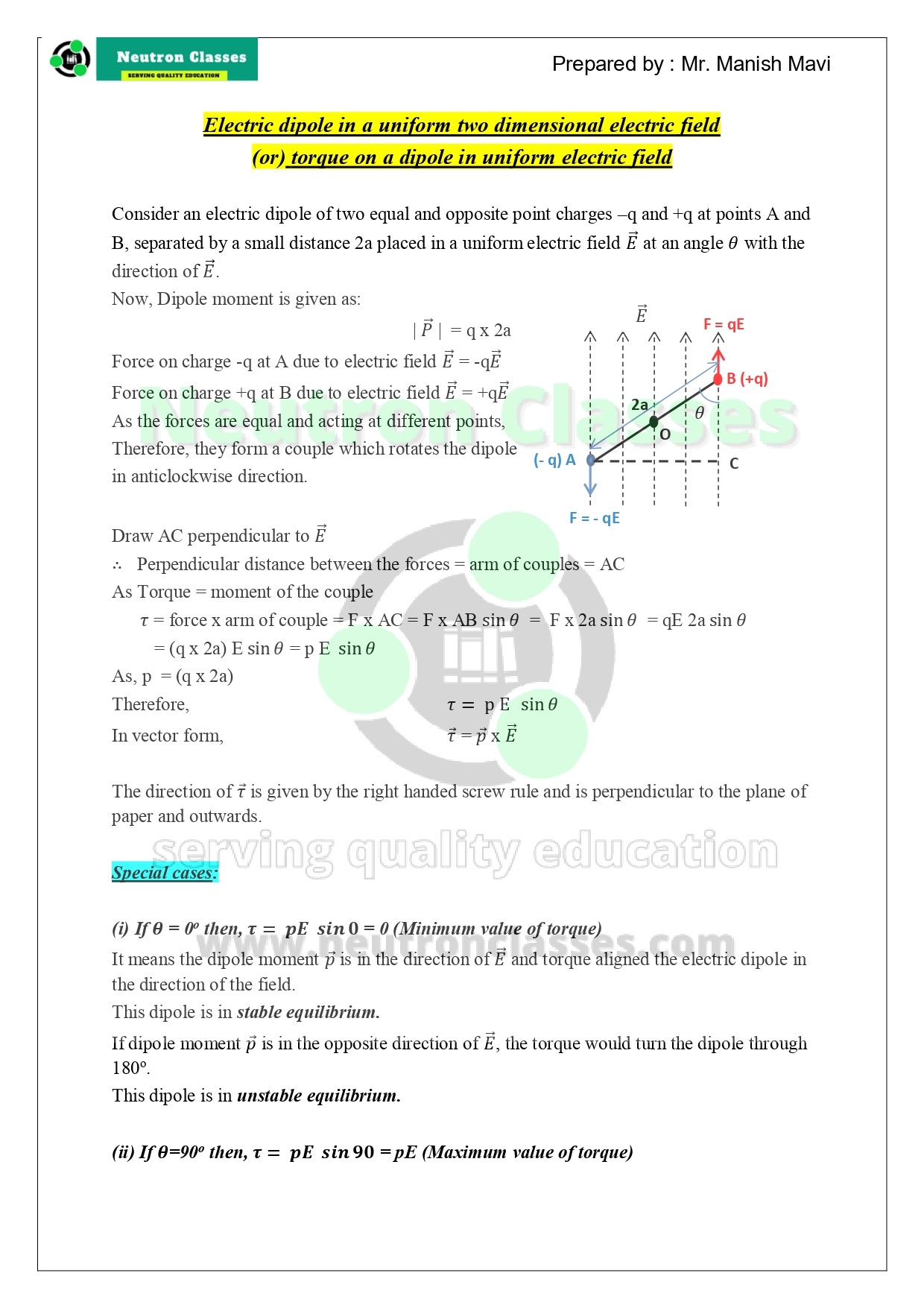 Chapter 1 Electric Charges and Fields CBSE Class 12 Physics Notes L3 ...